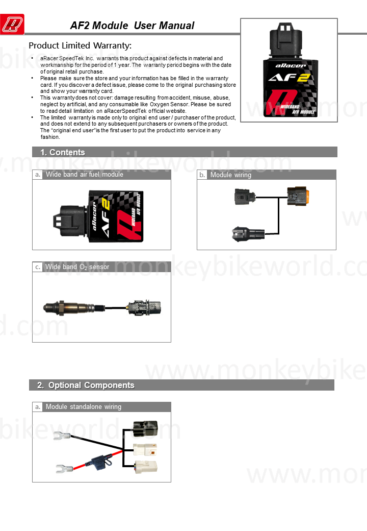 aRacer AF2 Wideband AFR Module 2| Monkey Bike World