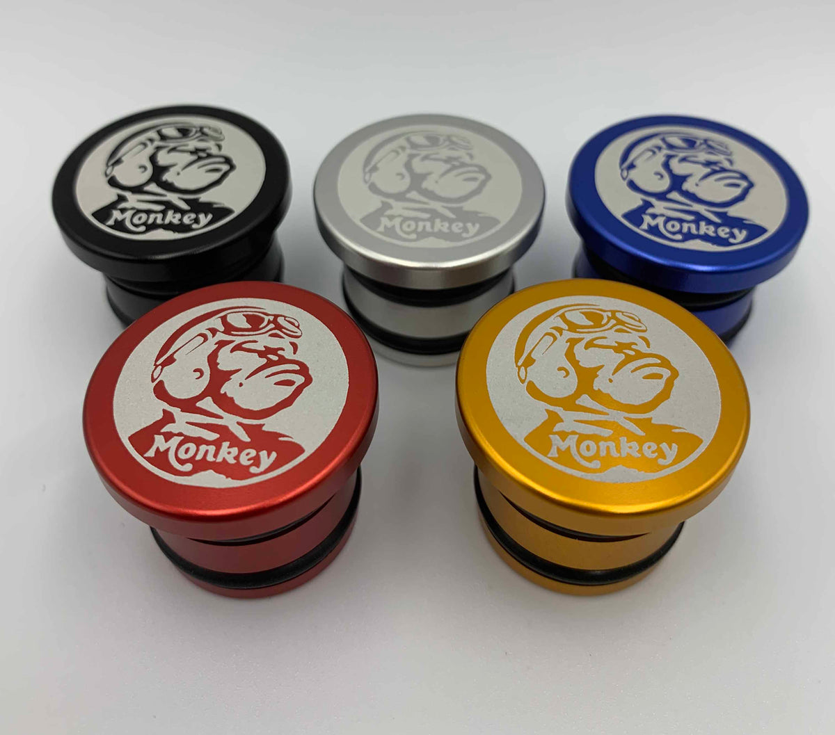 Primate - Anodised Aluminium Frame Caps - Monkey Head| Monkey Bike World