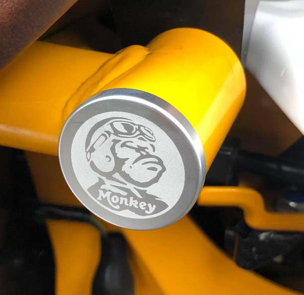 Primate - Anodised Aluminium Frame Caps - Monkey Head| Monkey Bike World